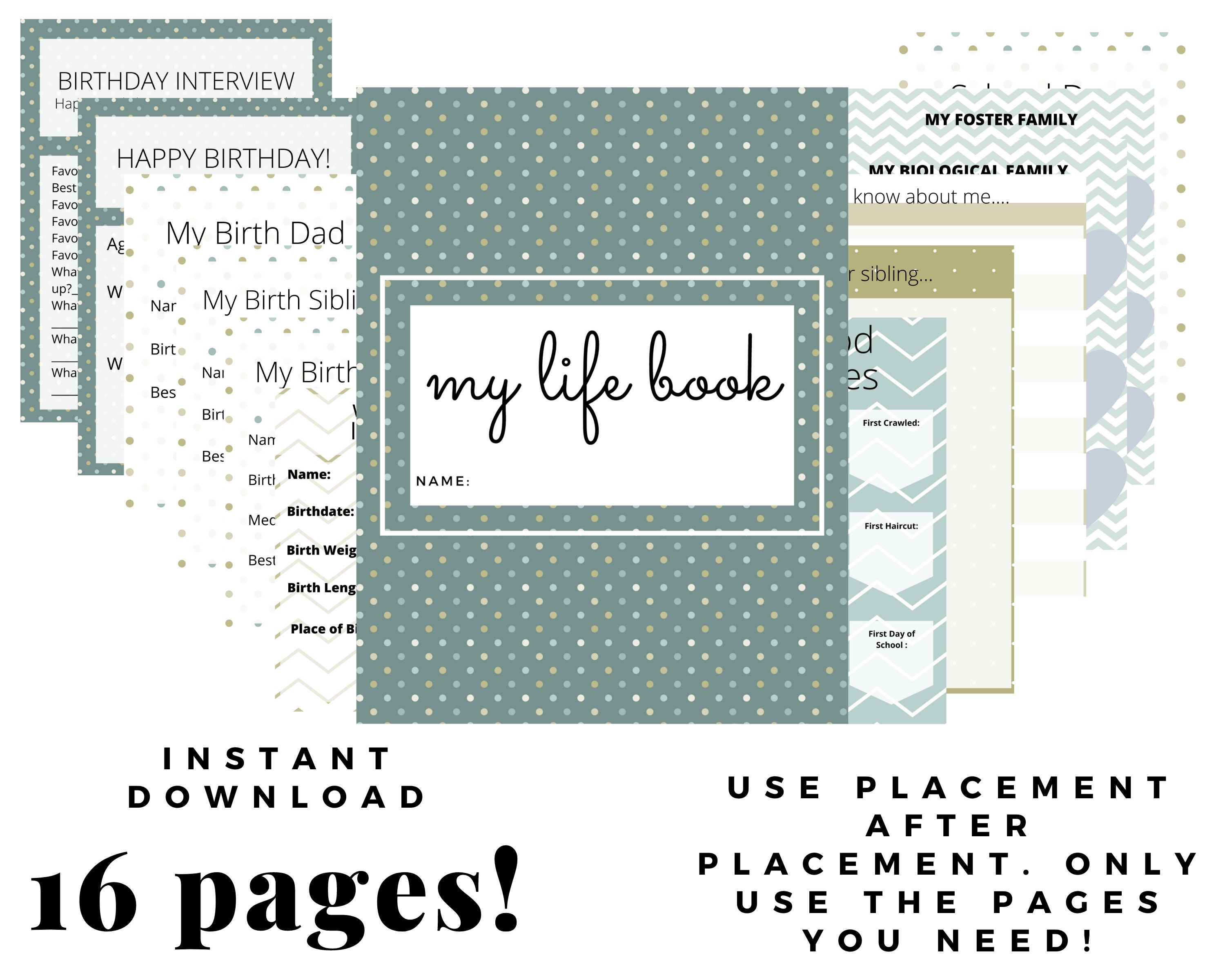 Foster Care Life Book | Printable Memory Keepsake (digital Download) - Etsy