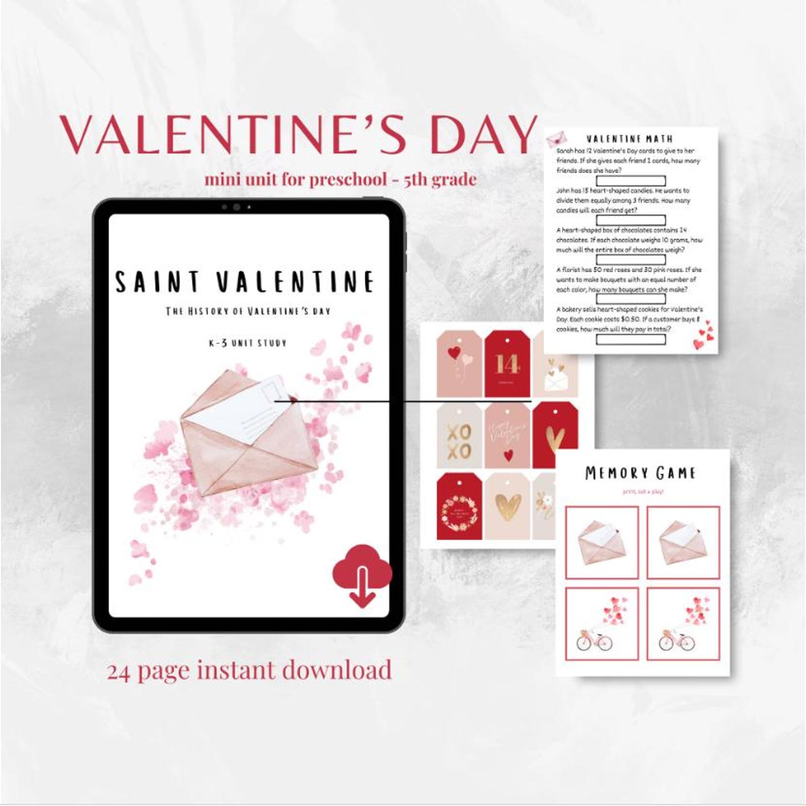 Valentine's Day Unit Study, Homeschool Printable (instant Download) - Etsy