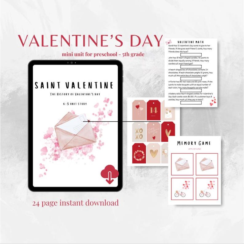 Valentine's Day Unit Study, Homeschool Printable (instant Download) - Etsy