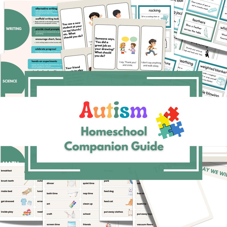 Visual Autism Homeschool Learning Pack: Printables for Socializing ...