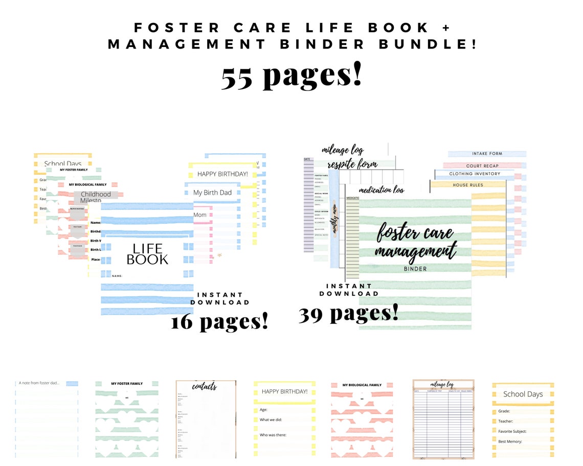 BUNDLE Foster Care Management Binder Life Book BUNDLE l | Etsy