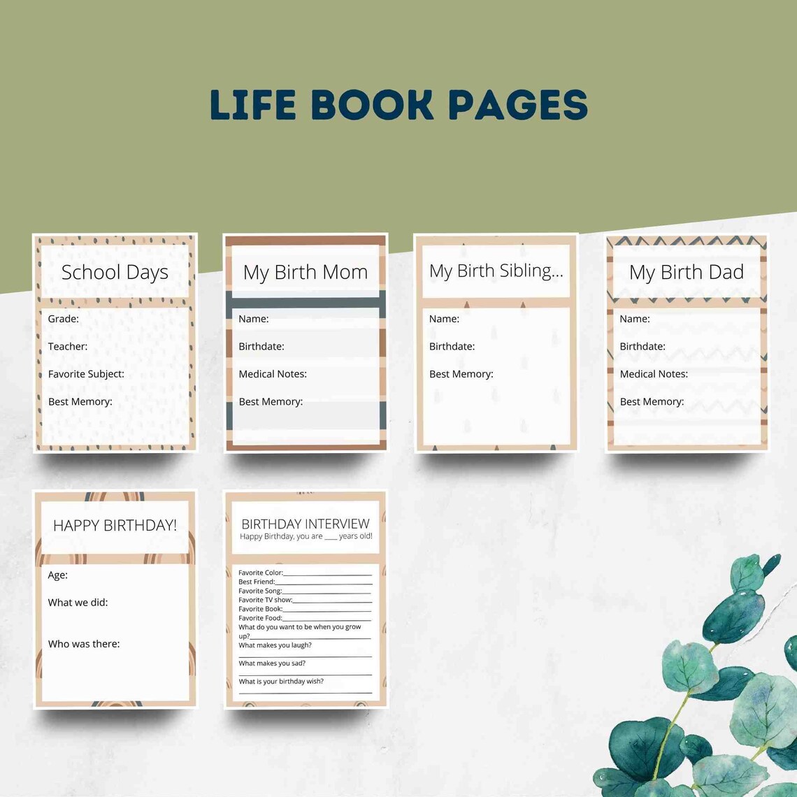 Foster Care Life Book, Printable Keepsake (digital Download) - Etsy