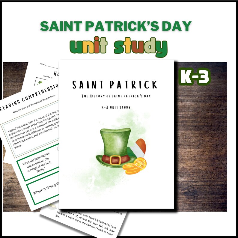 St Patrick's Day and Saint Patrick Unit Study for Homeschool Designed ...