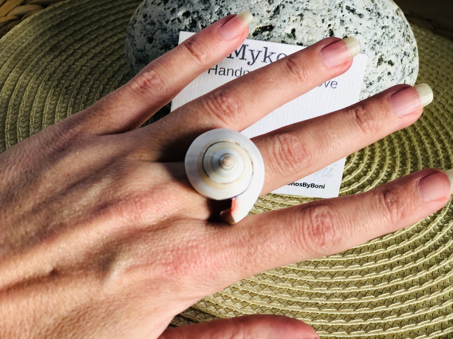 Natural Seashell Statement Ring Boho Style Summer Shell Ring - Etsy