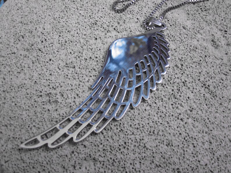 Long Wing Necklace/angel Wing Necklace/guardian Angel Wing/ Wing ...