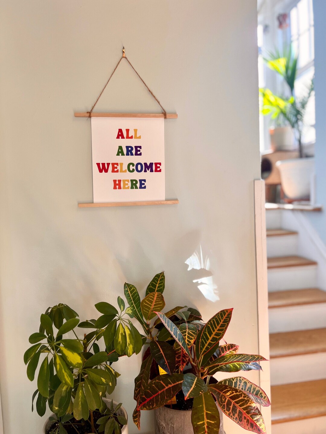 All Are Welcome Here Scroll Sign - Classic - Etsy