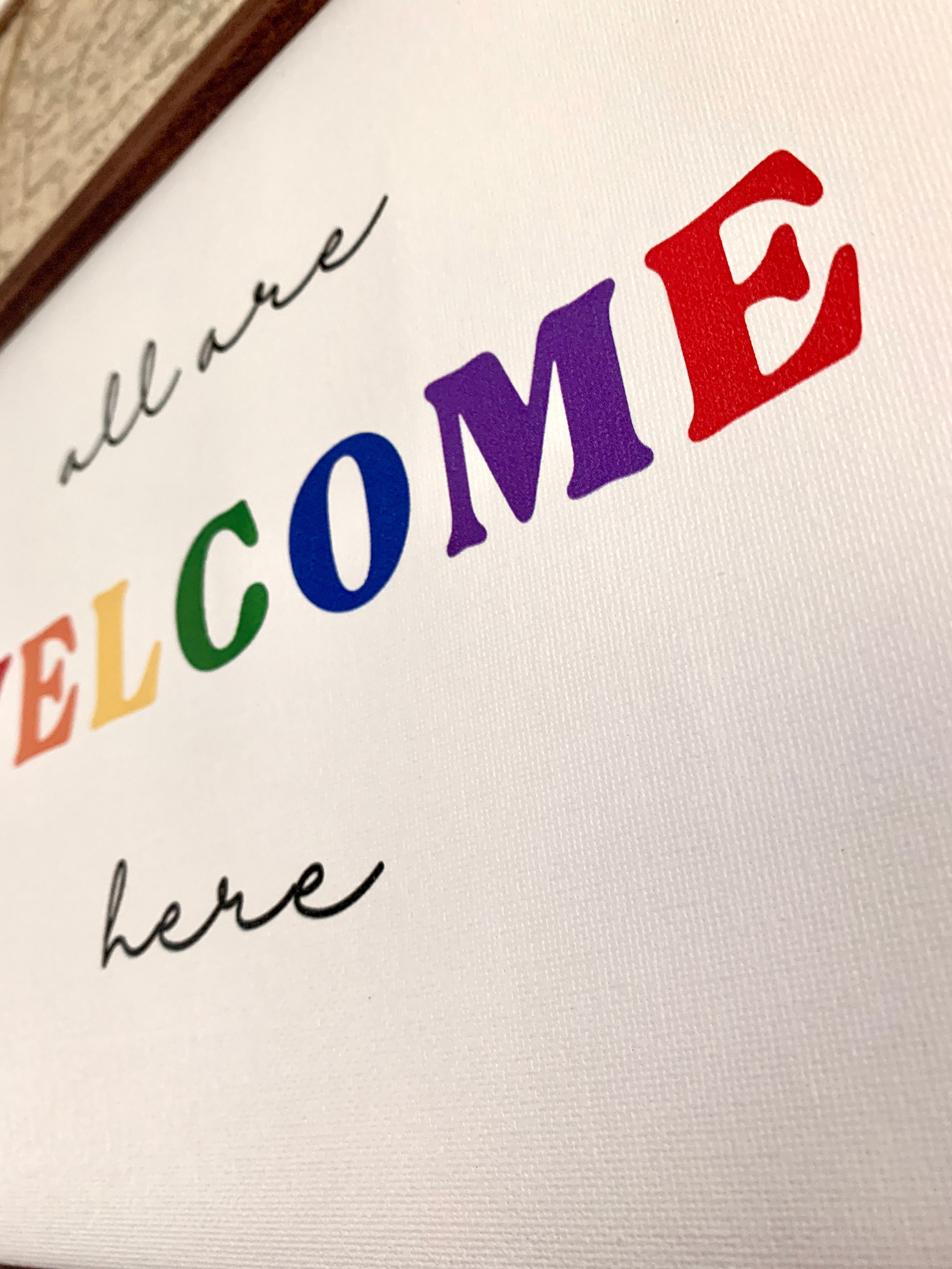 All Are Welcome Here Scroll Sign - Etsy