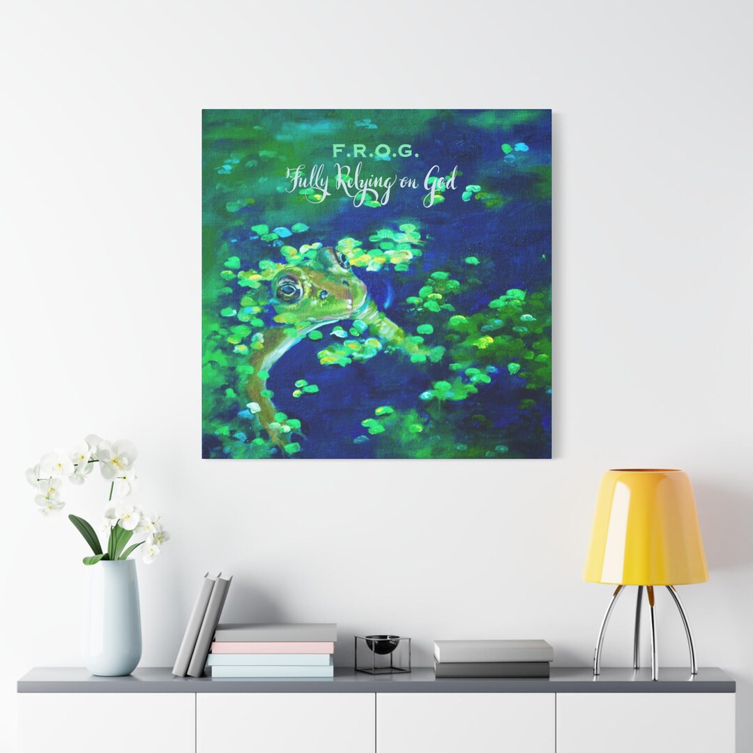Fully Relying on God F.R.O.G. Inspirational Frog Canvas Art Religious ...