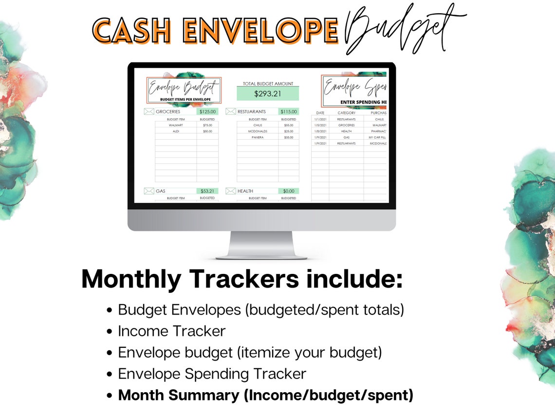 Cash Envelopes Digital Planner Budget Binder Excel Template - Etsy