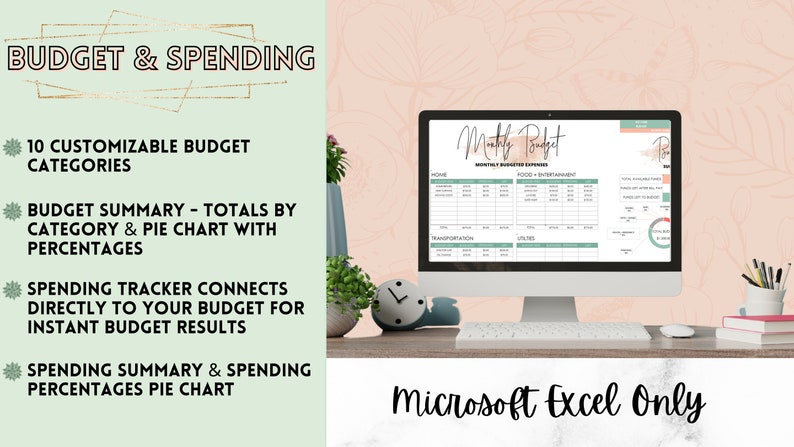Digital Budget Planner Excel Template Debt Snowball Financial Tracker ...