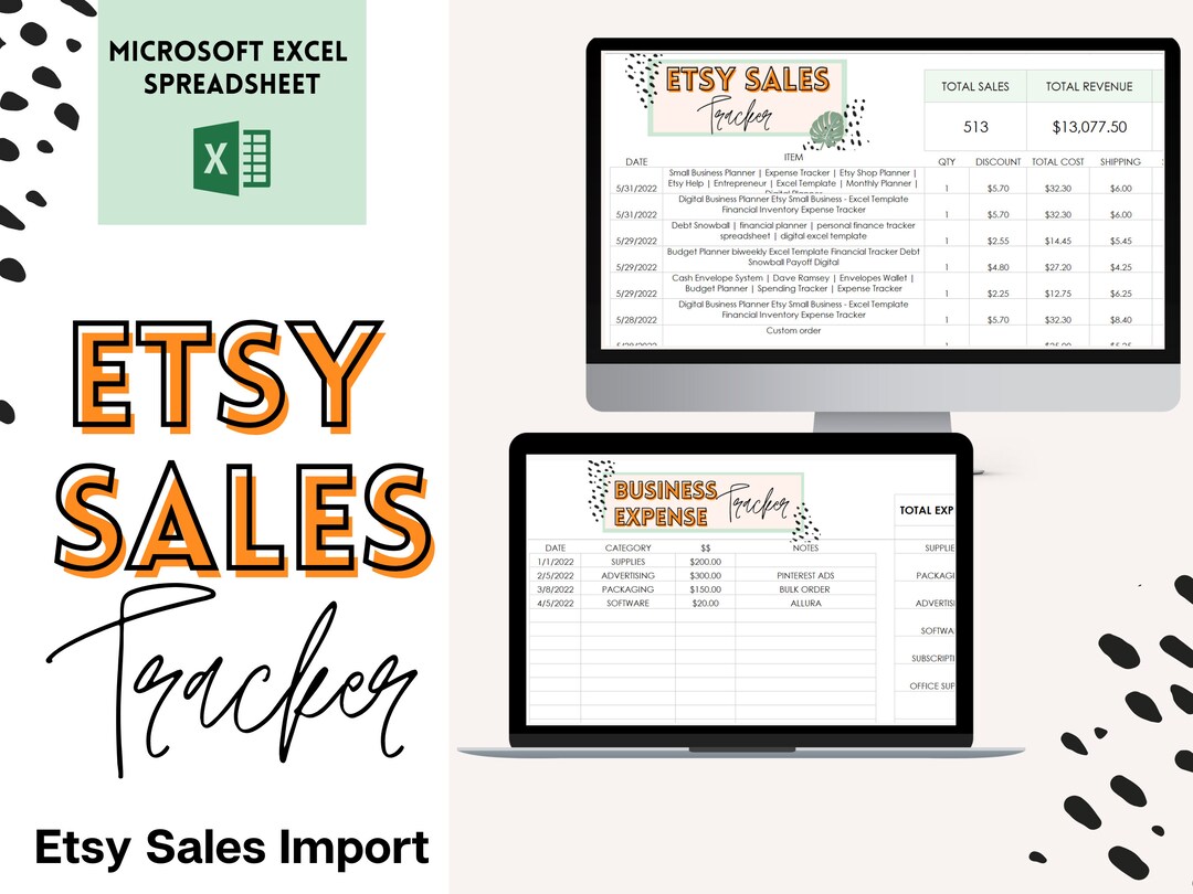 Etsy Sales Tracker: Excel Template, Expense & Budget Planner (digital ...