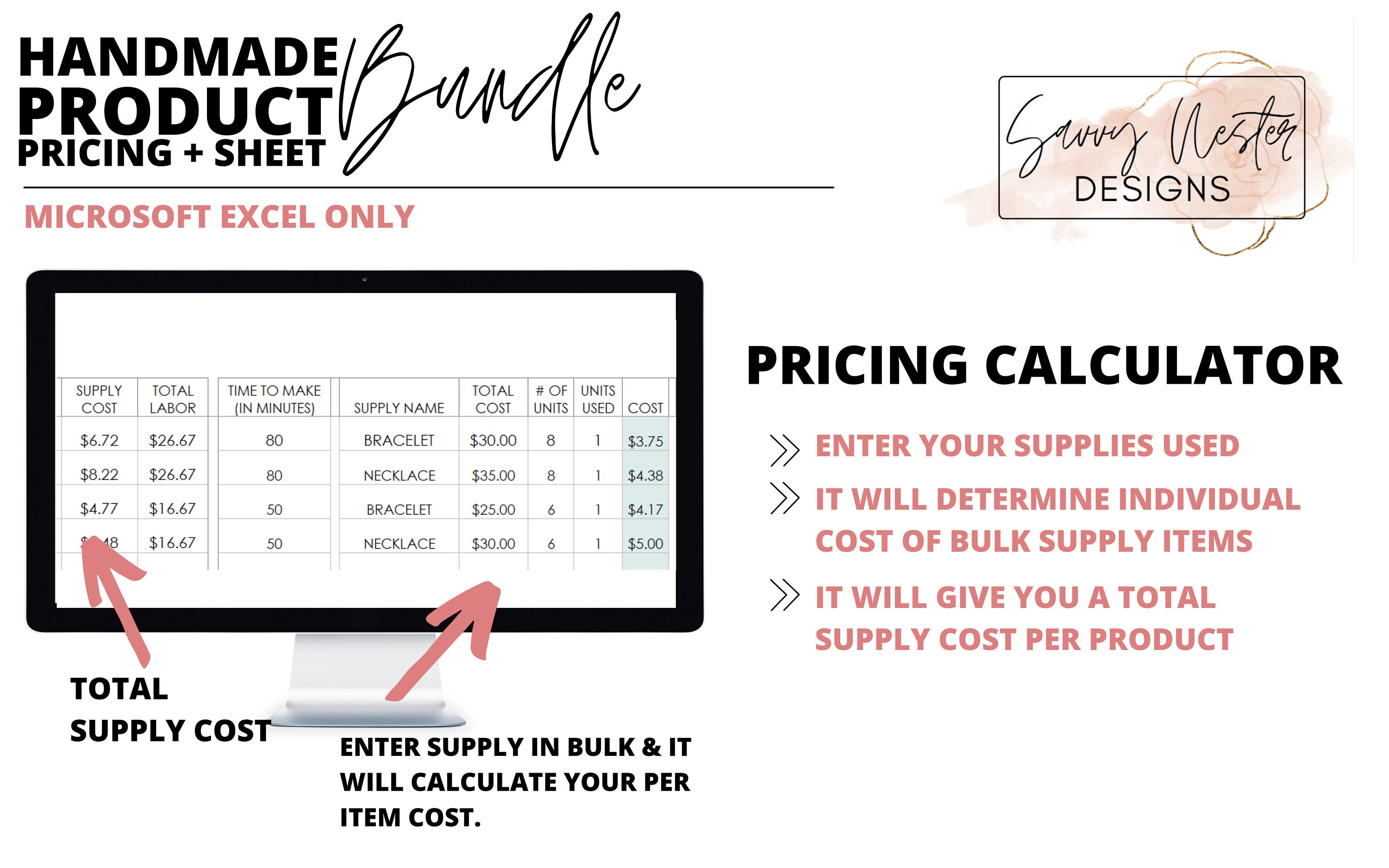 Pricing Guide Small Business Pricing Calculator Business Planner Excel ...