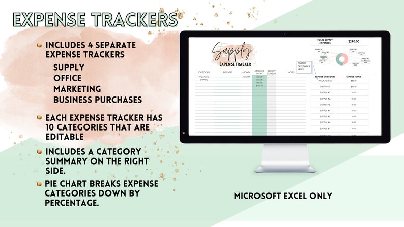 Business Planner Expense Tracker Small Etsy Excel Template - Etsy