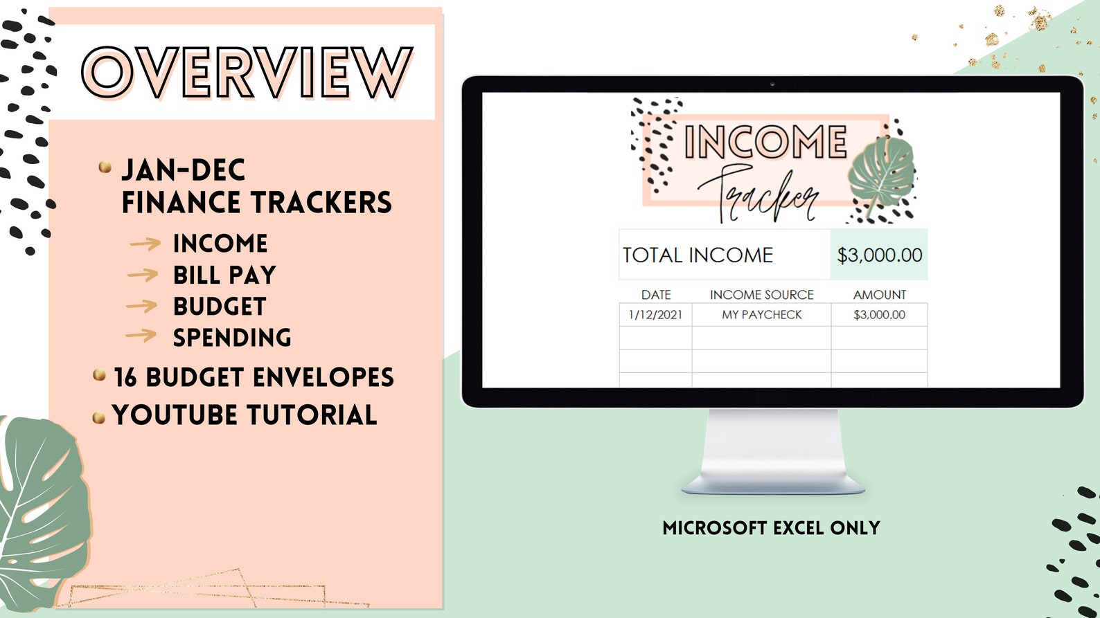 Cash Envelopes System Budget Template Excel Financial Planner - Etsy