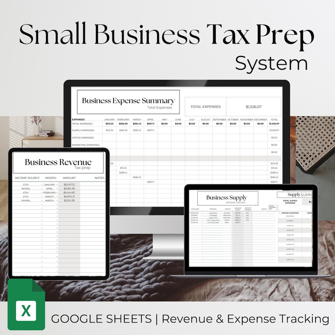 Business Tax Prep Planner | Digital Google Sheets Finance Tracker ...