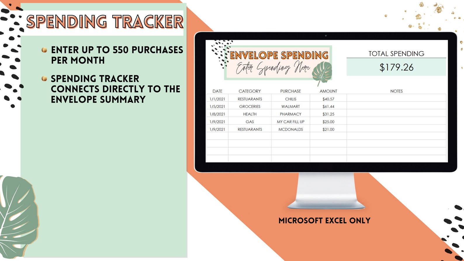 Cash Envelopes System Excel Template Budget Debt Snowball Financial ...