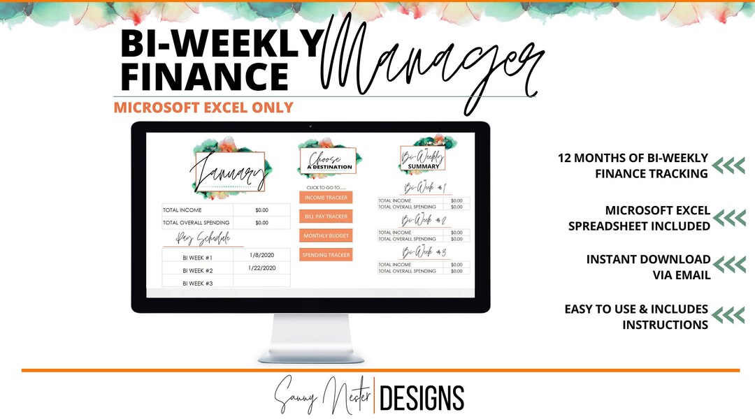Digital Biweekly Budget Planner Binder | Excel Financial Bill Tracker ...