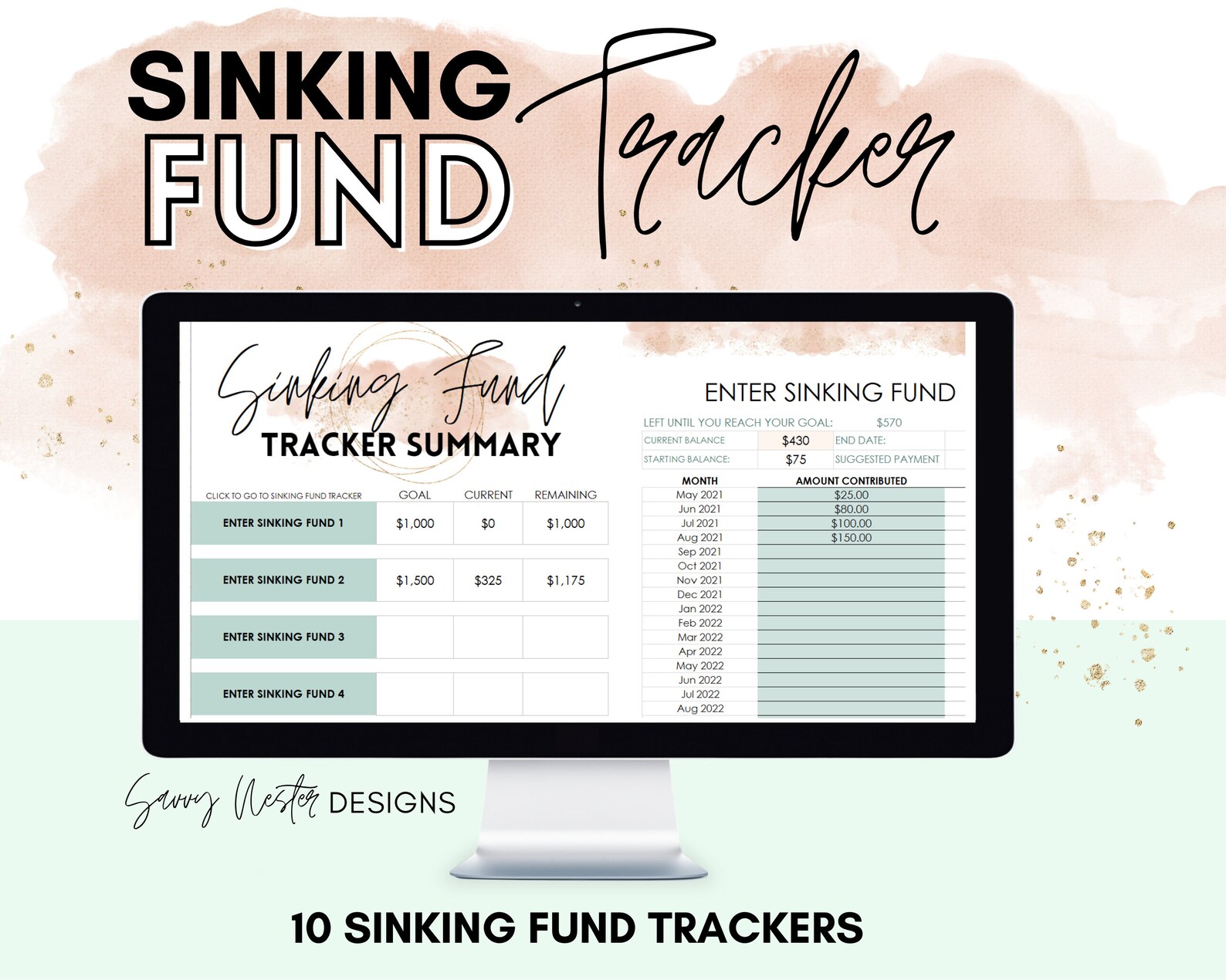 Sinking Funds Savings Tracker Excel Template Dave Ramsey Financial ...