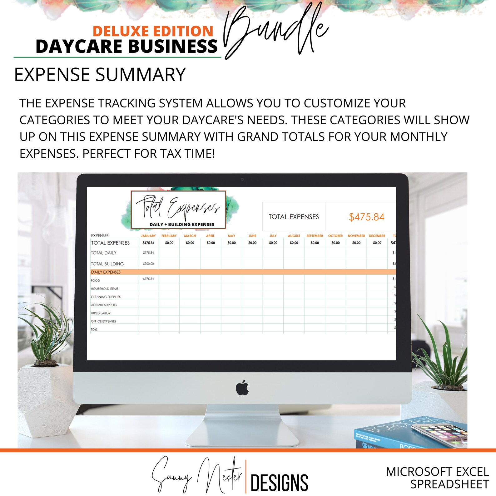 Daycare Business Tracker Childcare Provider Preschool Teacher Income ...