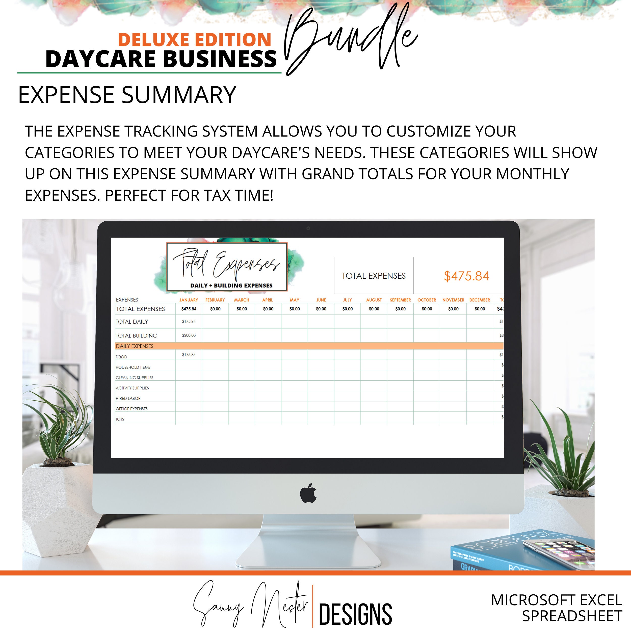 Daycare Business Tracker Childcare Provider Preschool Teacher Income ...