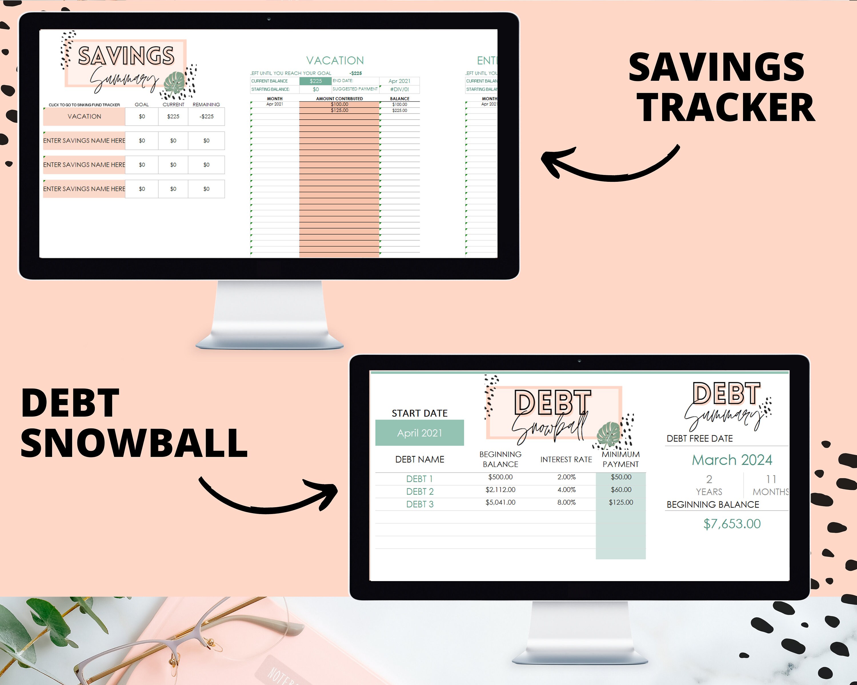 Digital Budget Planner Template Monthly Excel Financial Spreadsheet ...