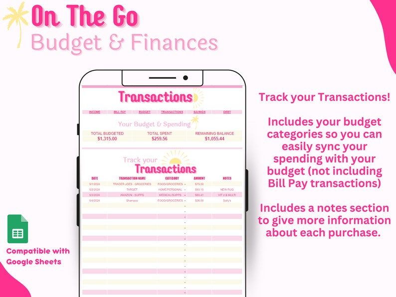 Digital Budget Planner: Google Sheets, Expense Tracker, Financial ...