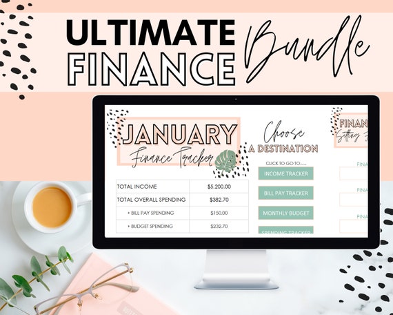 Digital Budget Planner Template Monthly Excel Financial - Etsy
