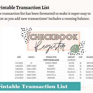 Checkbook Register & Financial Tracker: Income, Expense, Personal ...