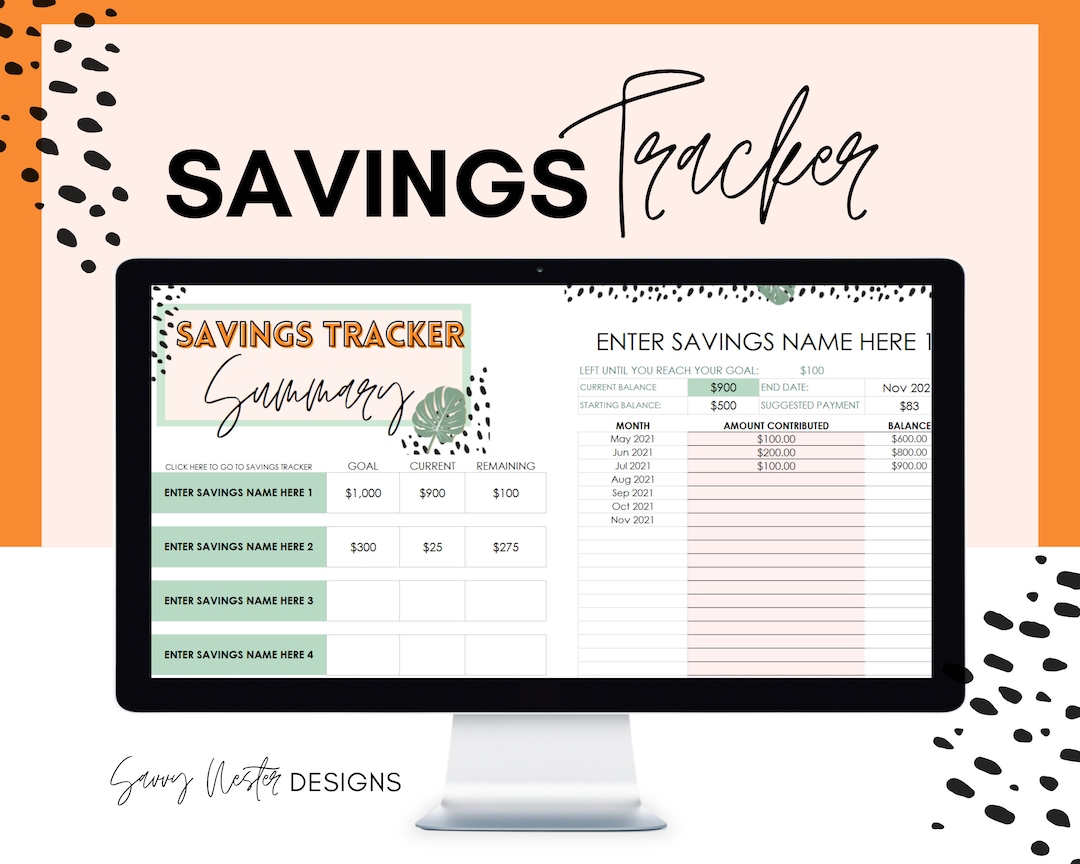 Savings Template Excel | Personal Finance Tracker | Digital Financial ...