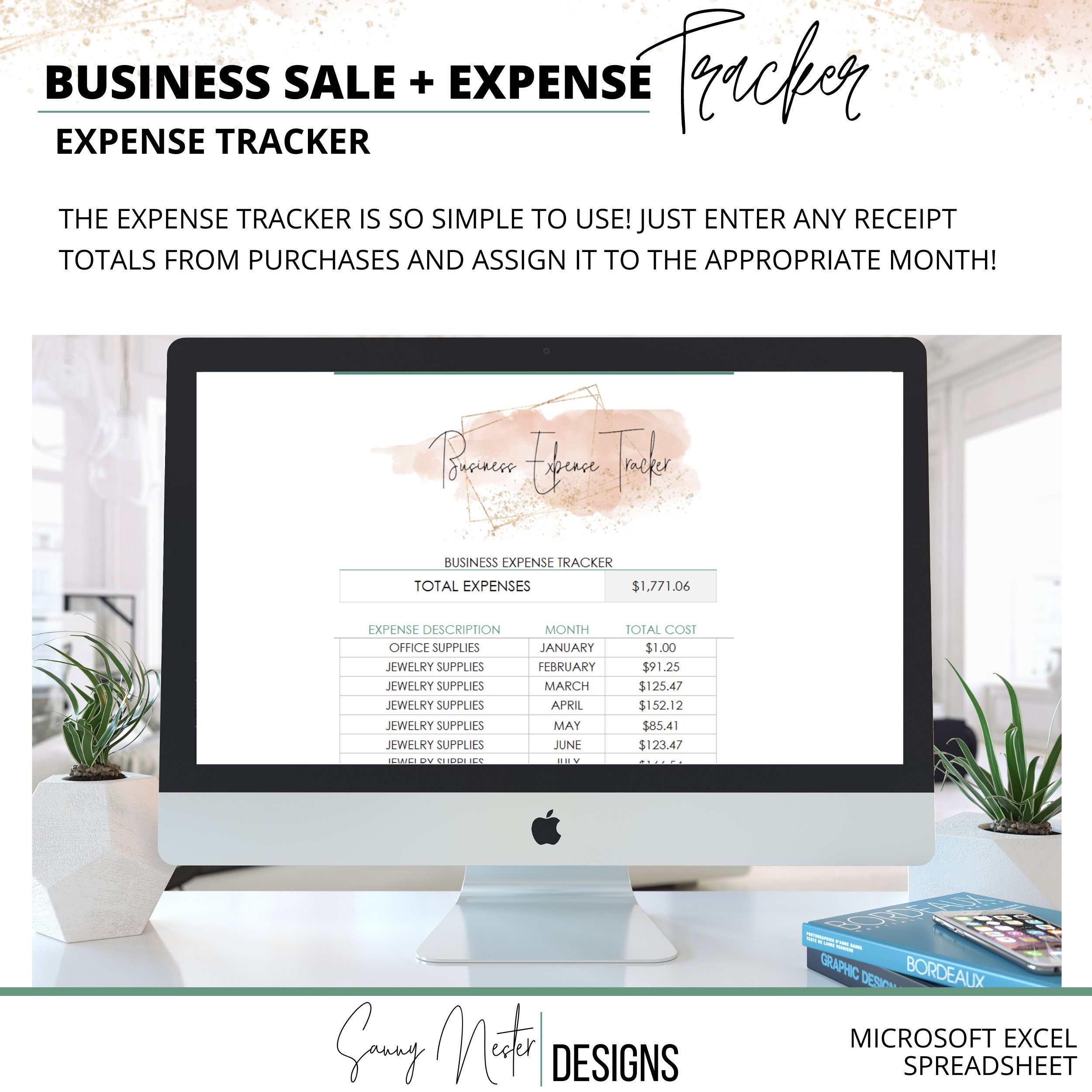 Etsy Small Business Planner Expense Digital Excel Template & Finance ...