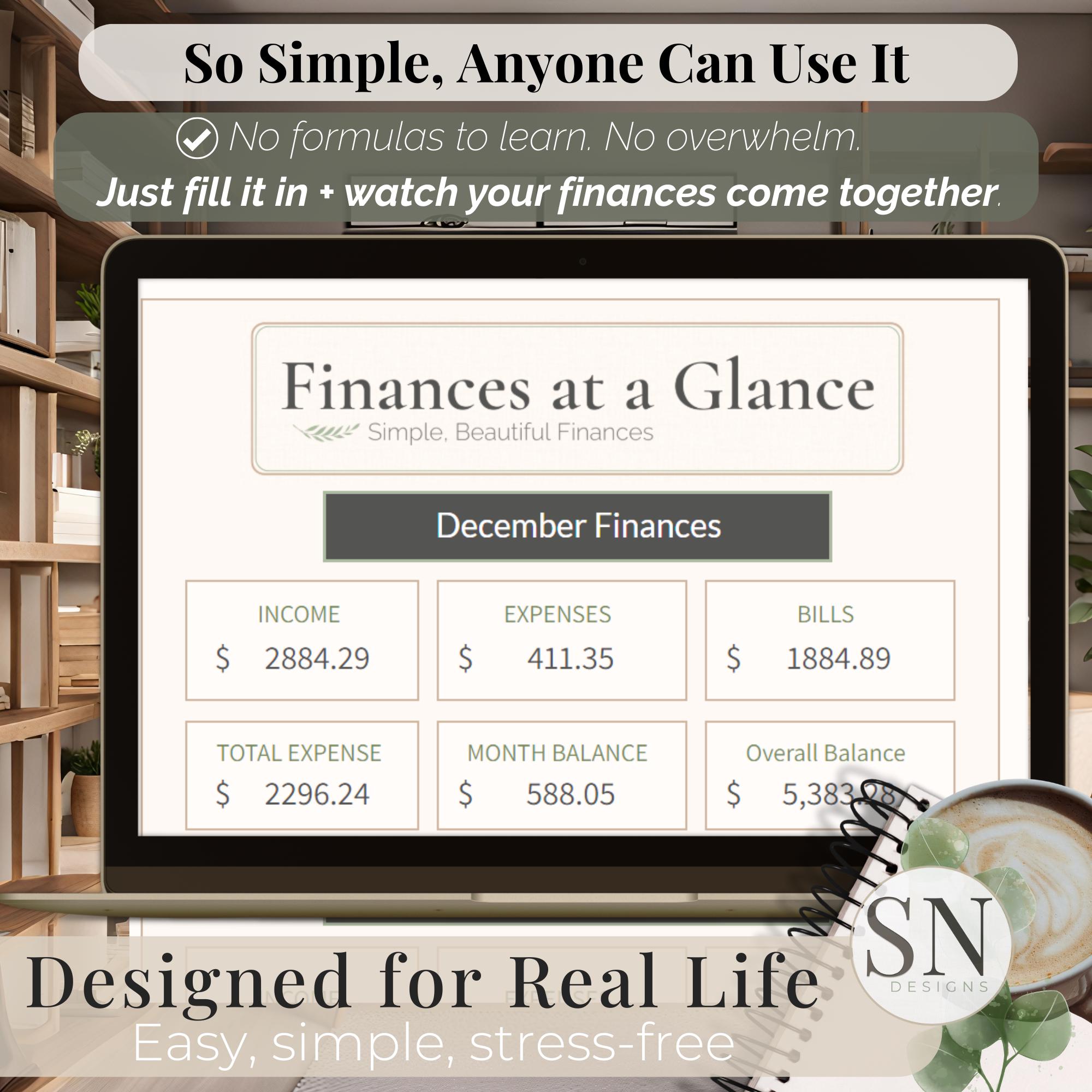 Checkbook Register Dashboard: Google Sheets & Excel Template (digital ...