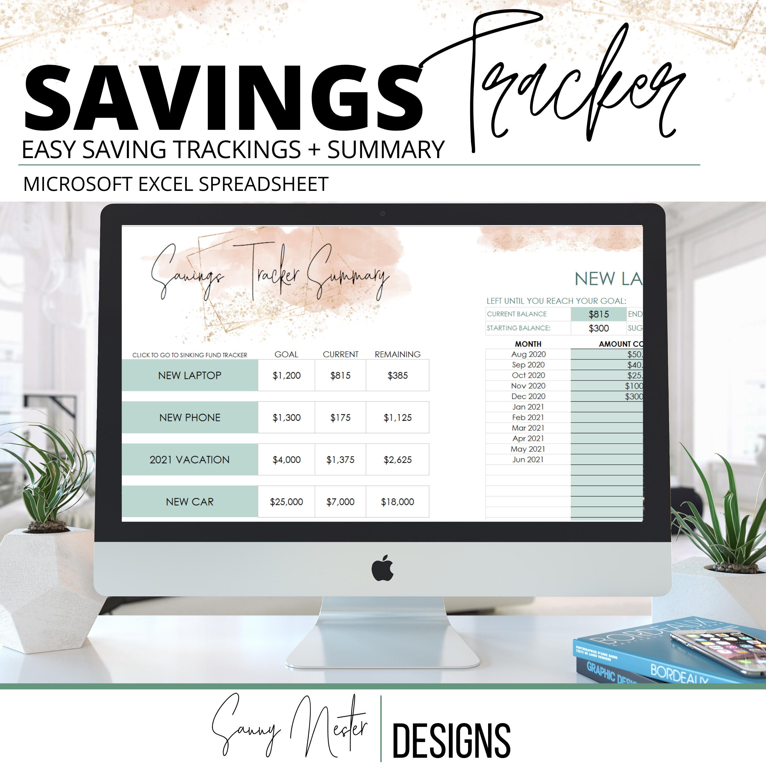 Savings Tracker Excel Savings Planner Savings Template | Etsy