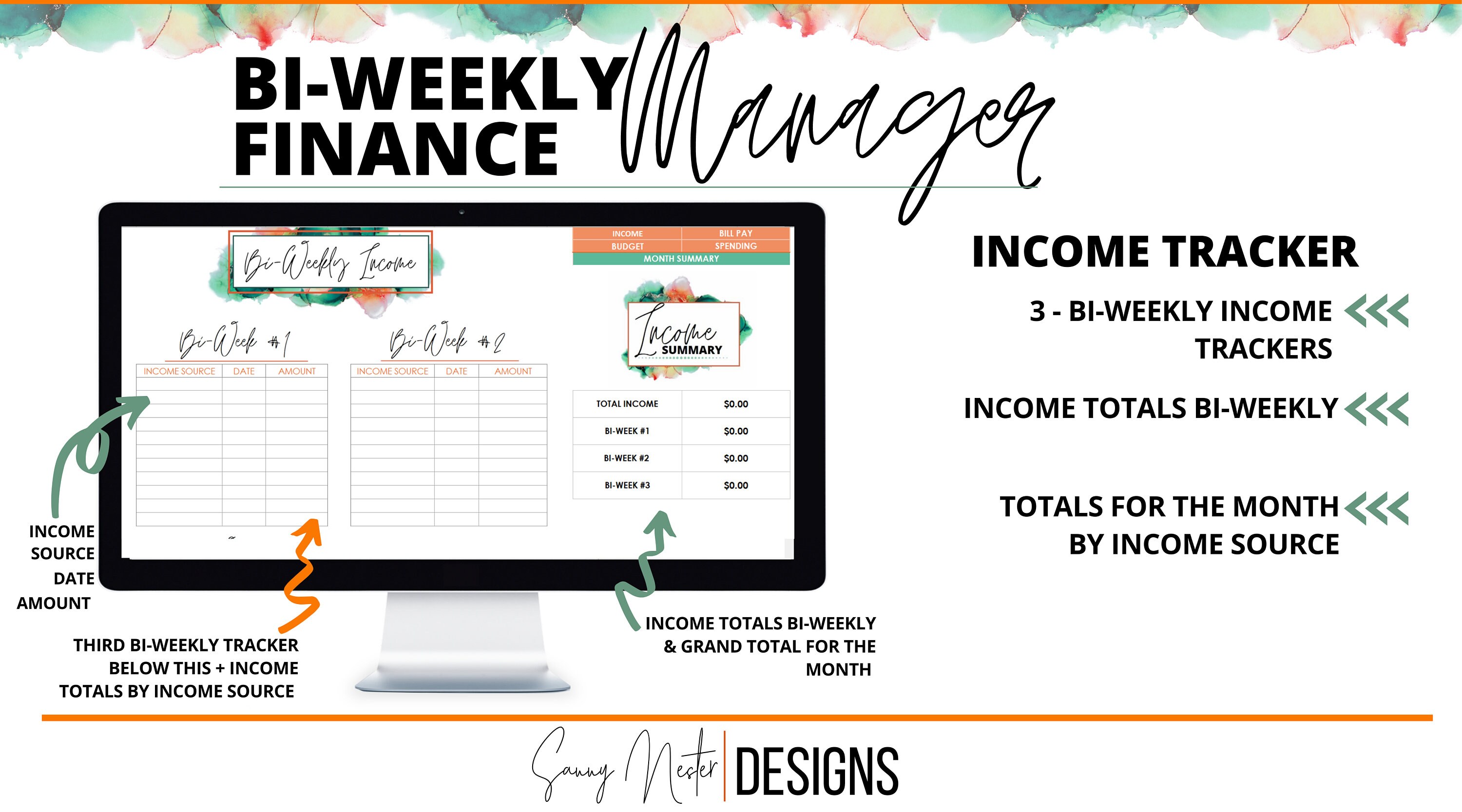 Digital Biweekly Budget Planner Binder | Excel Financial Bill Tracker ...