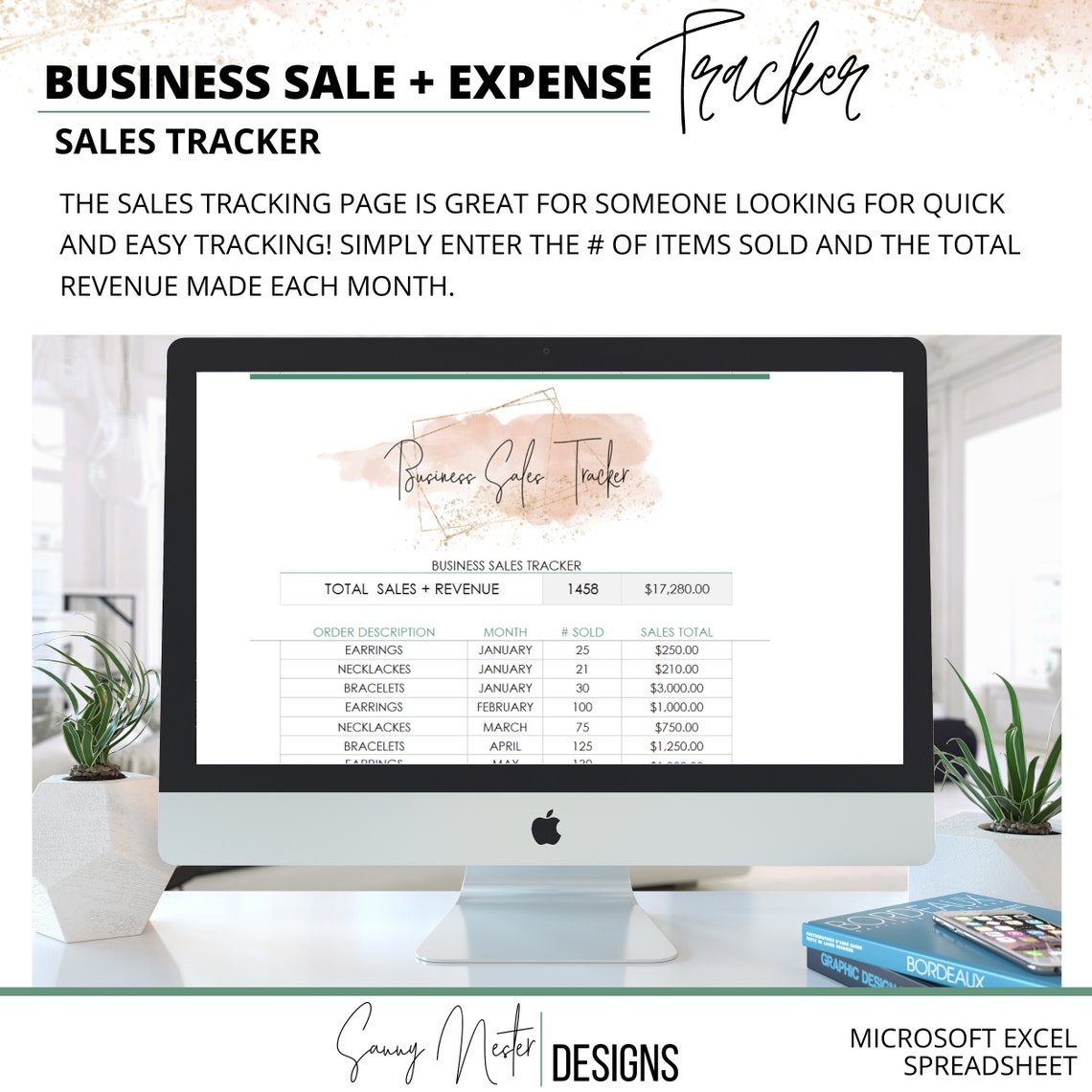 Etsy Small Business Planner Expense Digital Excel Template & Finance ...