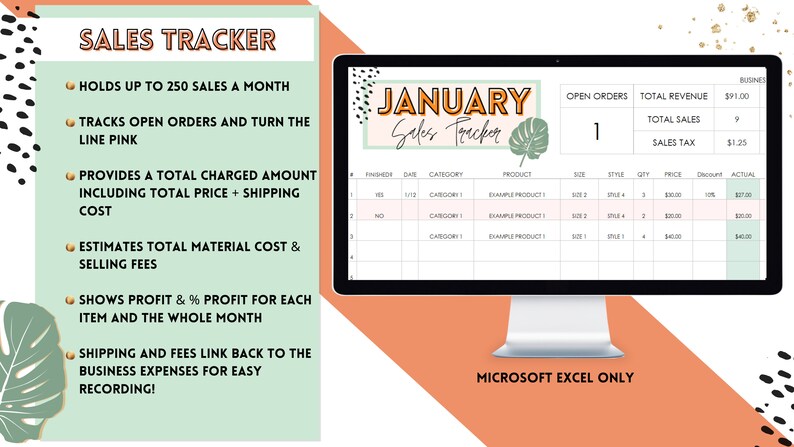 Small Business Planner Digital Etsy - Excel Template Financial ...