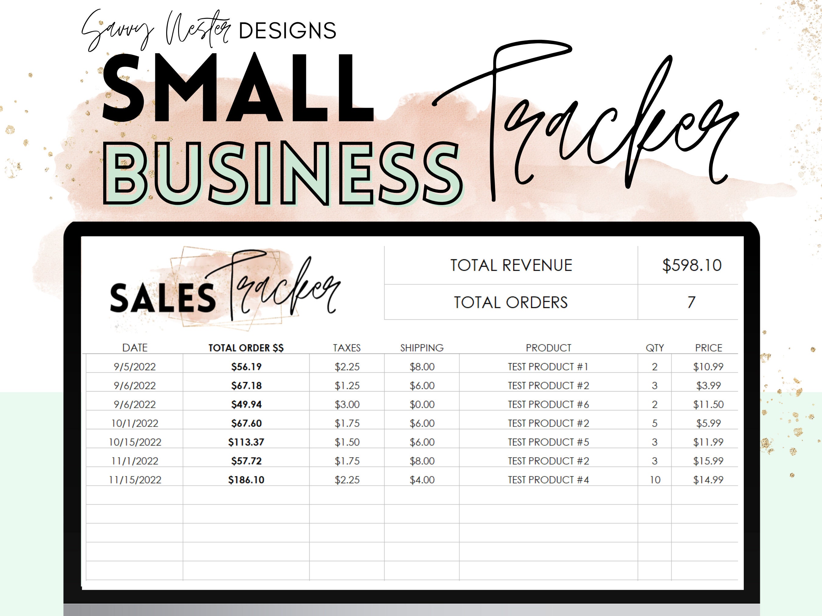Digital Business Planner Etsy Small Business - Excel Template Financial ...