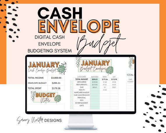 Cash Envelopes System Budget Template Excel Financial Planner | Etsy