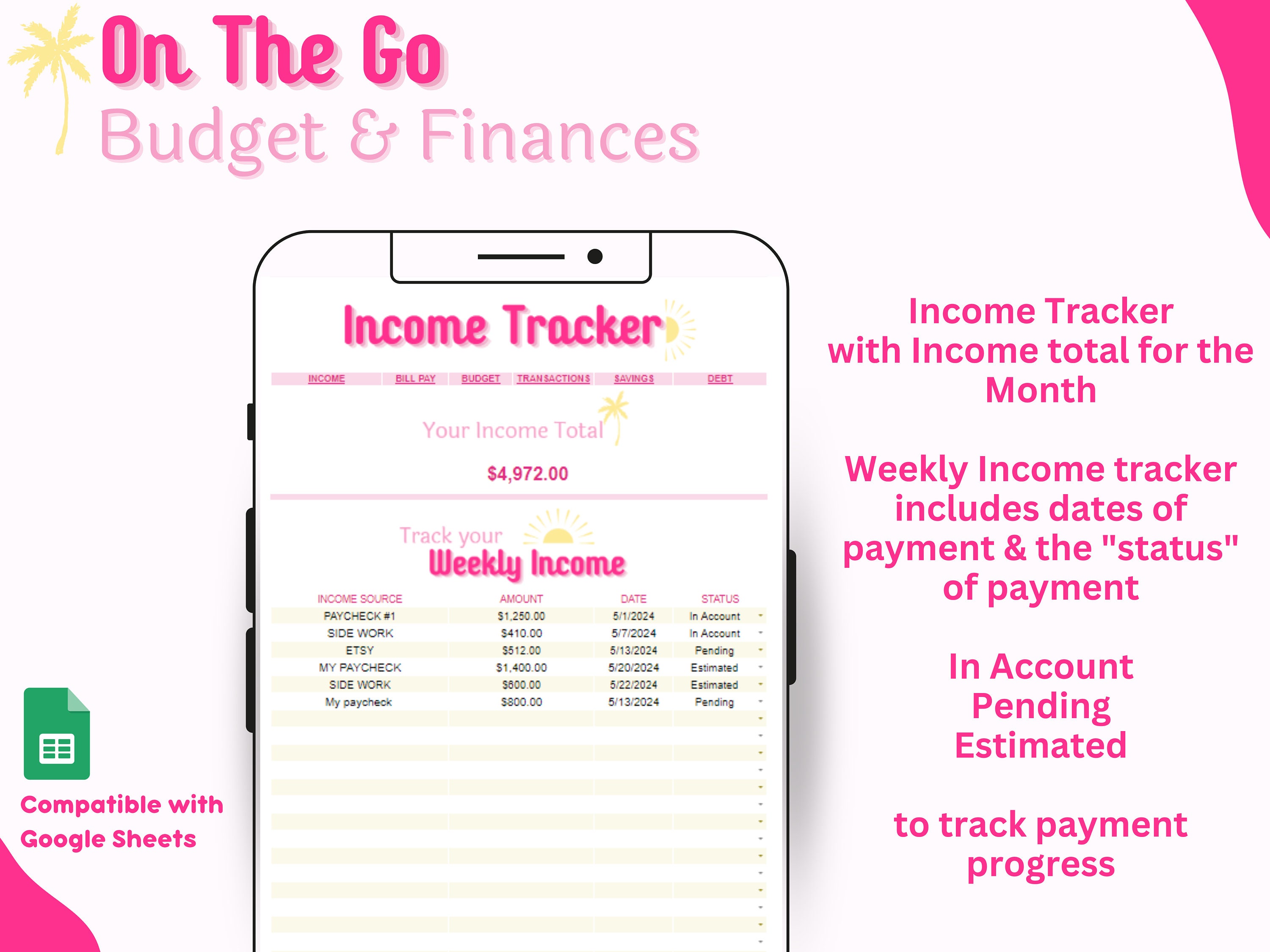 Digital Budget Planner: Google Sheets, Expense Tracker, Financial ...