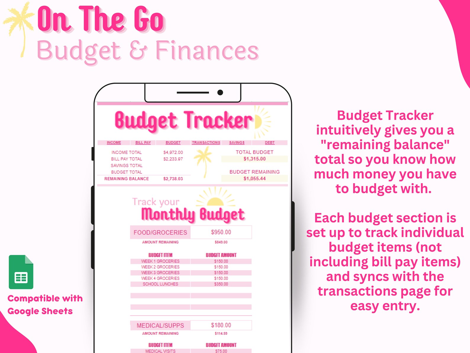 Digital Budget Planner: Google Sheets, Expense Tracker, Financial ...