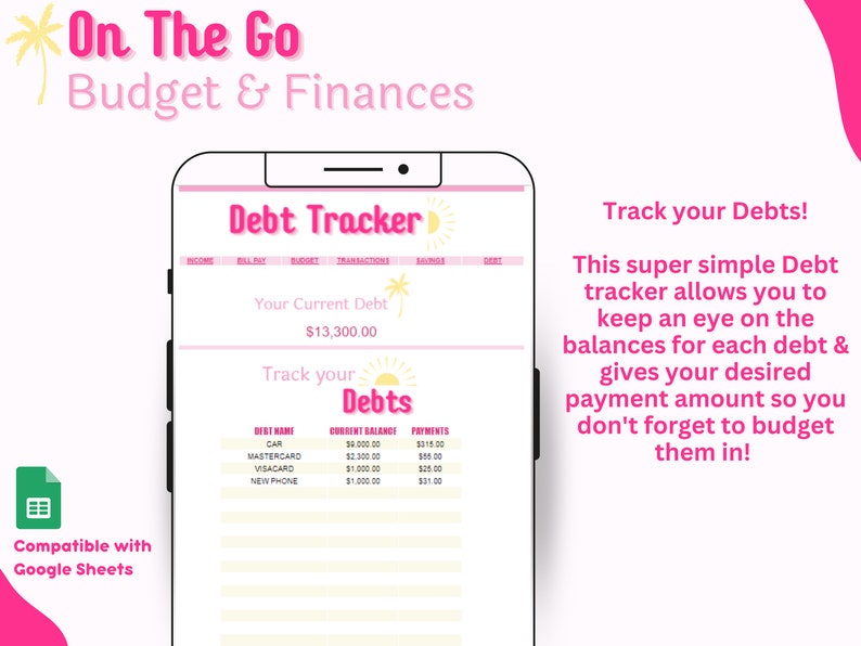 Digital Budget Planner: Google Sheets, Expense Tracker, Financial ...
