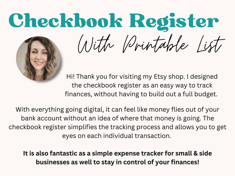 Checkbook Register & Financial Tracker: Income, Expense, Personal ...
