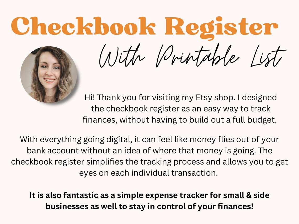 Checkbook Register Income & Expense Tracker Financial Planner Weekly ...