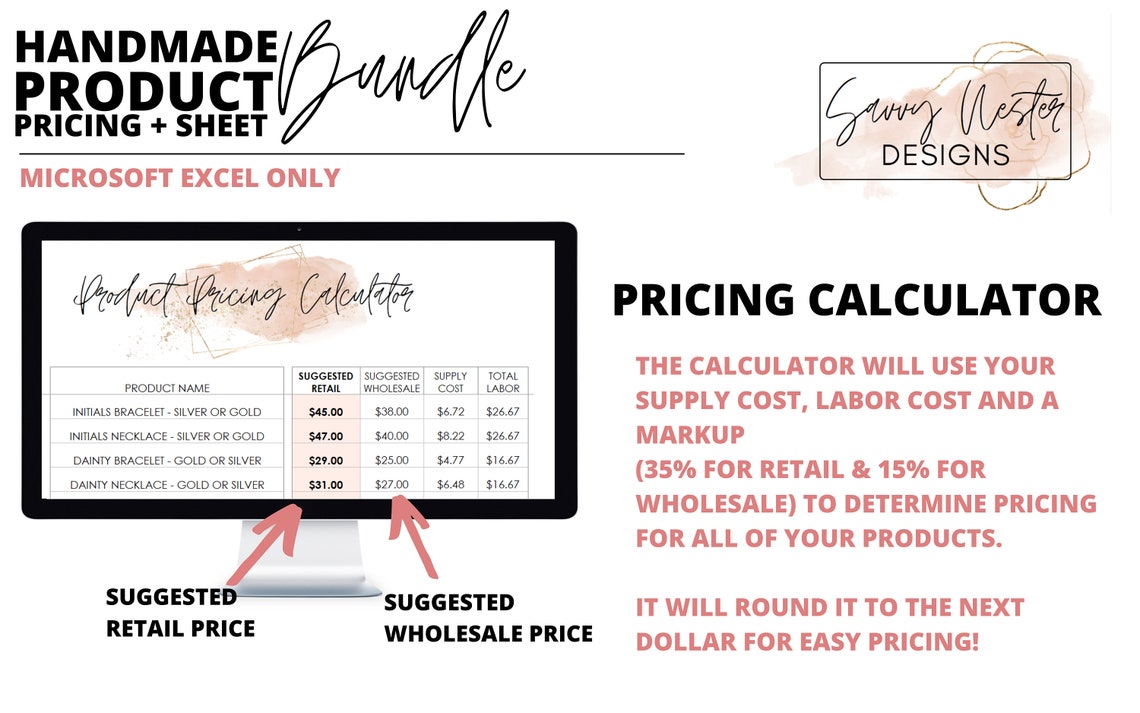 Handmade Business Pricing Guide: Excel Template (digital Download) - Etsy