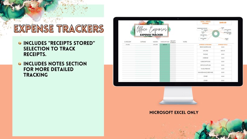 Expense Tracker Small Business Planner Etsy Excel Template - Etsy