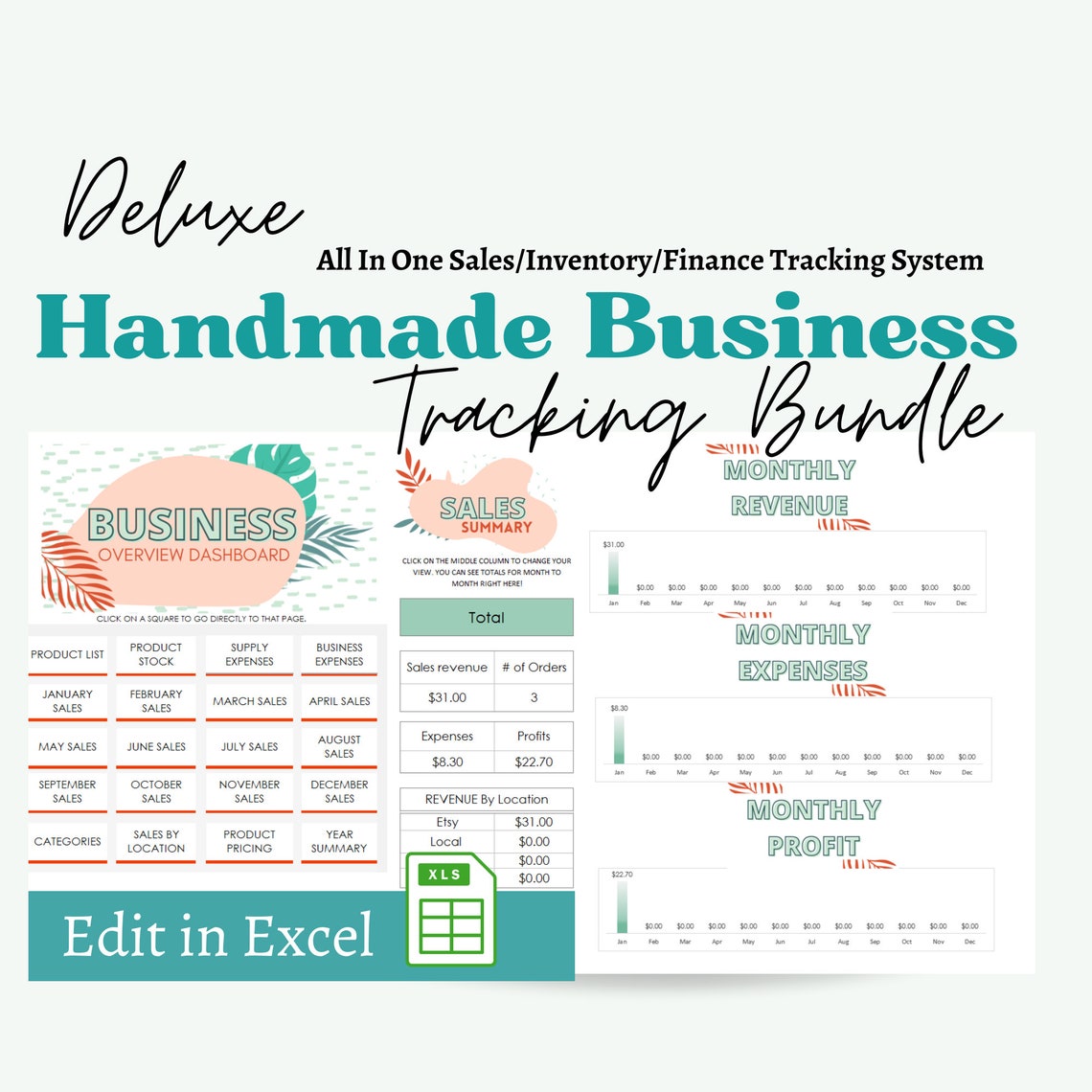 Small Business Spreadsheet Bundle, Inventory Management Tracker ...