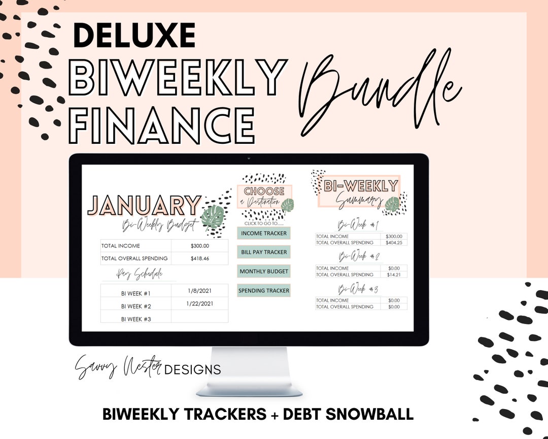 Biweekly Budget Planner Excel Template Financial Tracker Debt Snowball ...