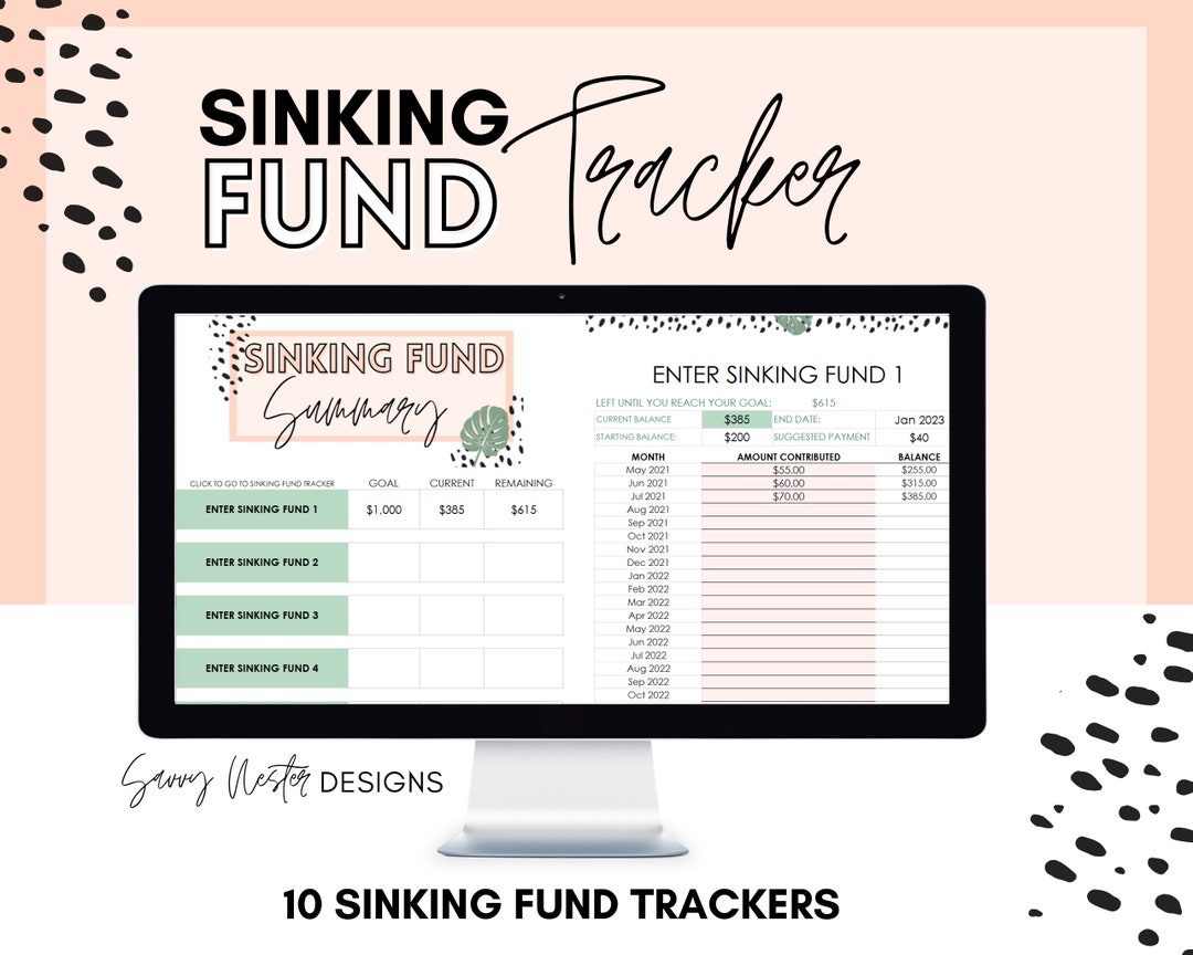 Sinking Funds Tracker Excel Template, Dave Ramsey Envelopes Savings ...