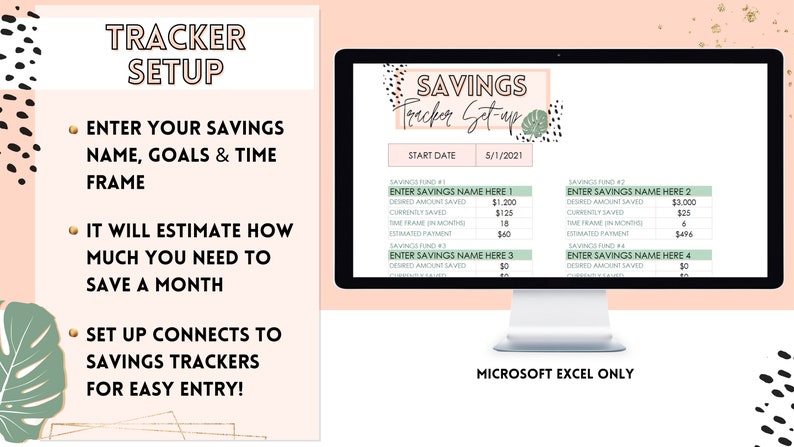 Savings Tracker Excel Savings Planner Savings Template - Etsy