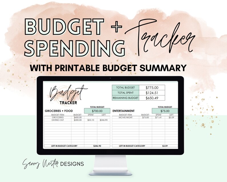 Excel Budget Spreadsheet, Expense Tracker, Digital Financial Planner ...