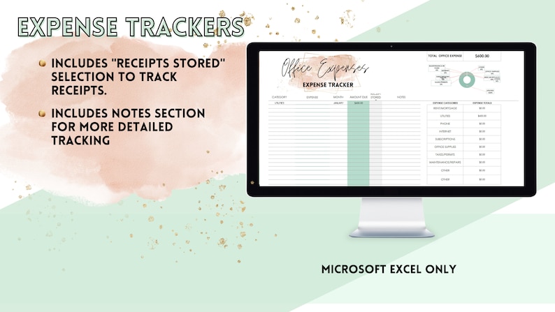 Business Planner Expense Tracker Small Etsy Excel Template - Etsy